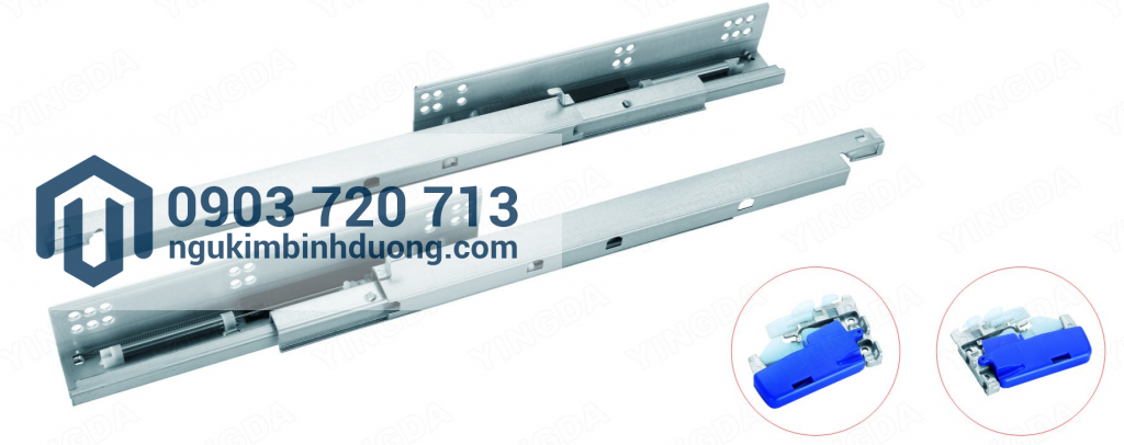 Ray âm 3 tầng giảm chấn có khóa 450mm - Ngũ kim Bình Dương